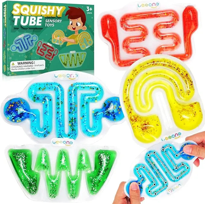 LESONG Water Wiggler Sensory Tubes Twisted Maze-like Design Squishy Se – Lesong